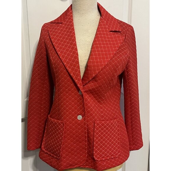 KMart | Jackets & Coats | Vtg Red Blazer Leisure Suit Jacket Womens 6 ...